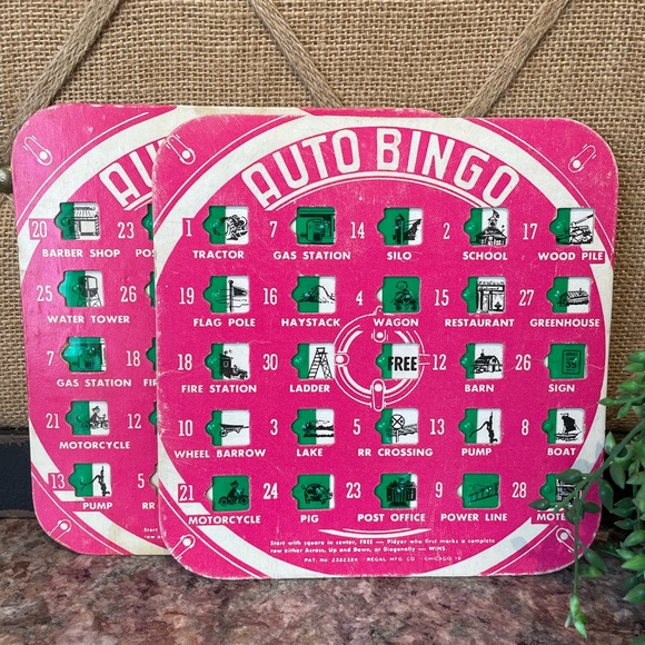 Vintage | Toys | Vintage Auto Bingo Cards | Poshmark